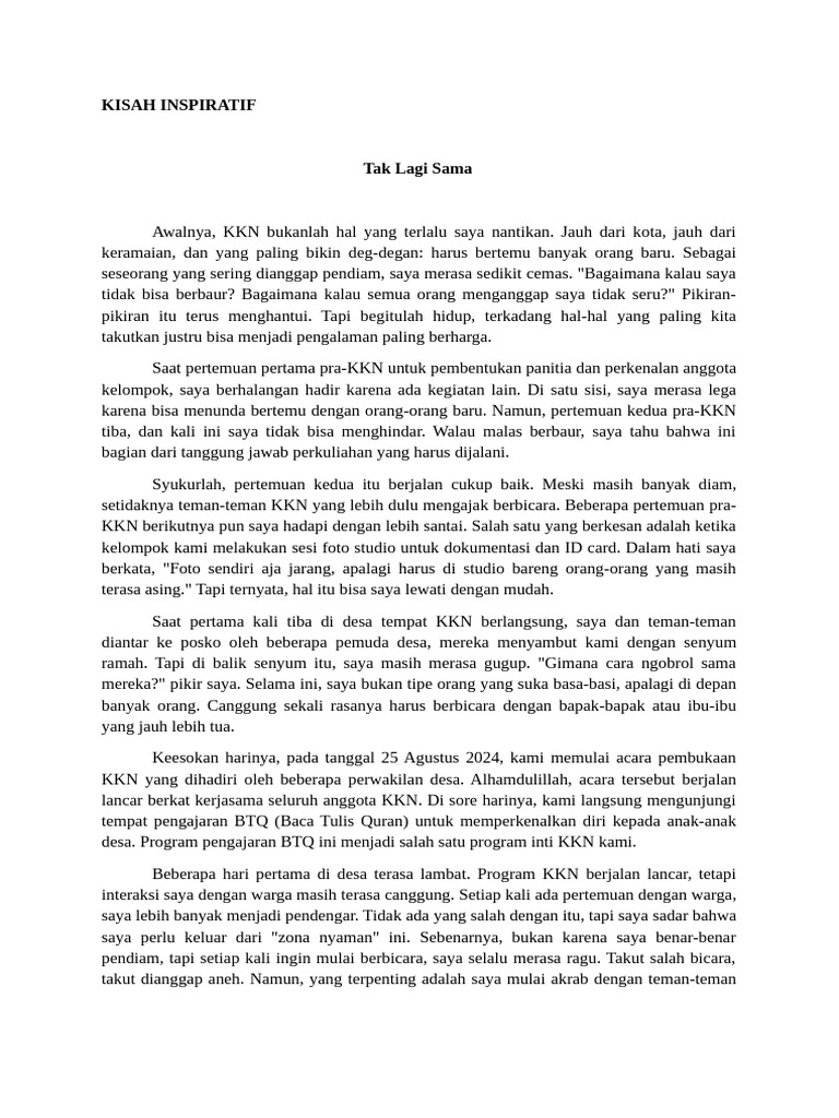 Kisah Inspiratif | PDF | Karier & Perkembangan | Pengembangan Diri