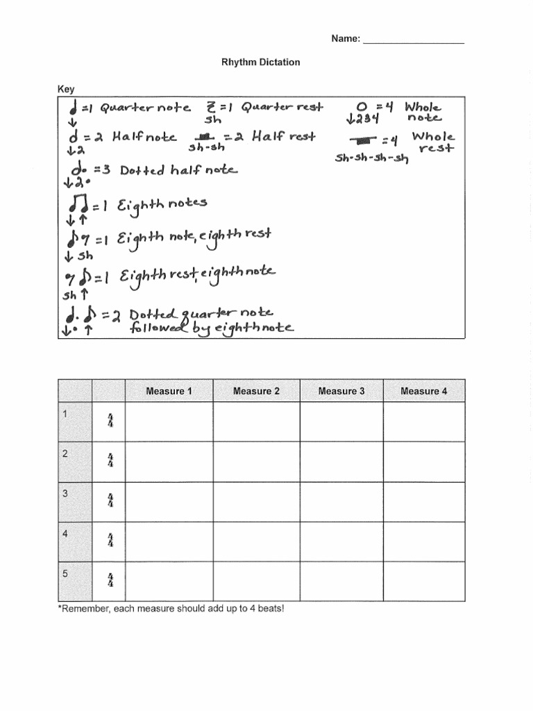 Rhythm Dictation 1 | PDF