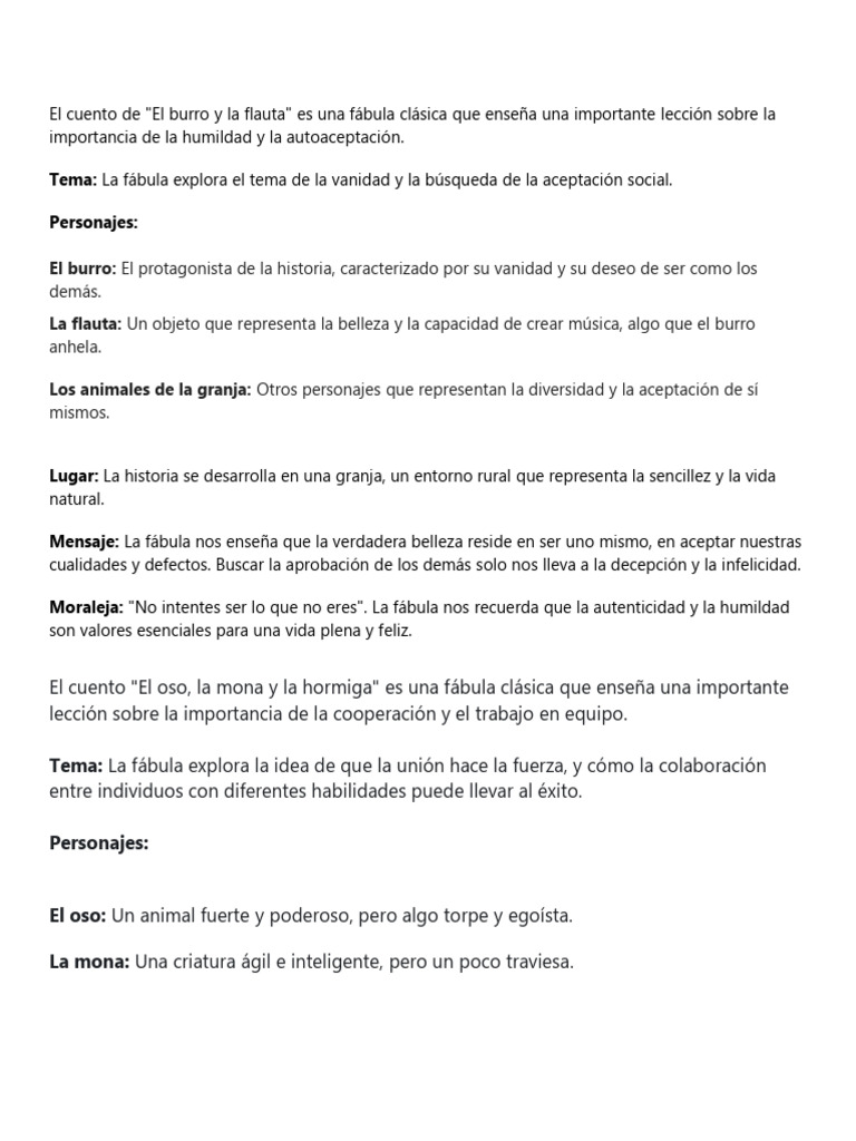 El Cuento de | PDF | Fábula | Perdón