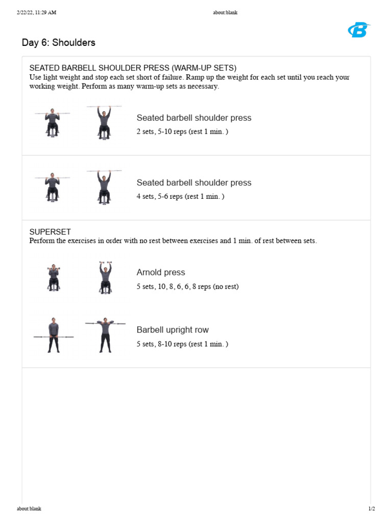Shoulder Workout Routine Guide | PDF