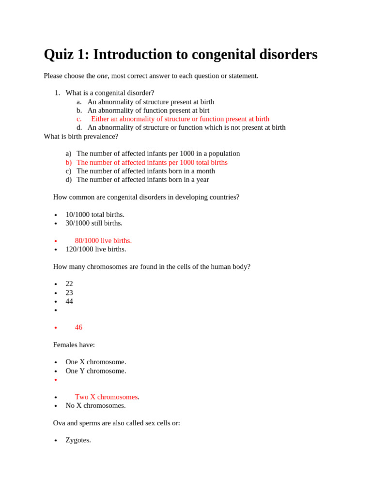 Quiz 1 | PDF | Dominance (Genetics) | Meiosis