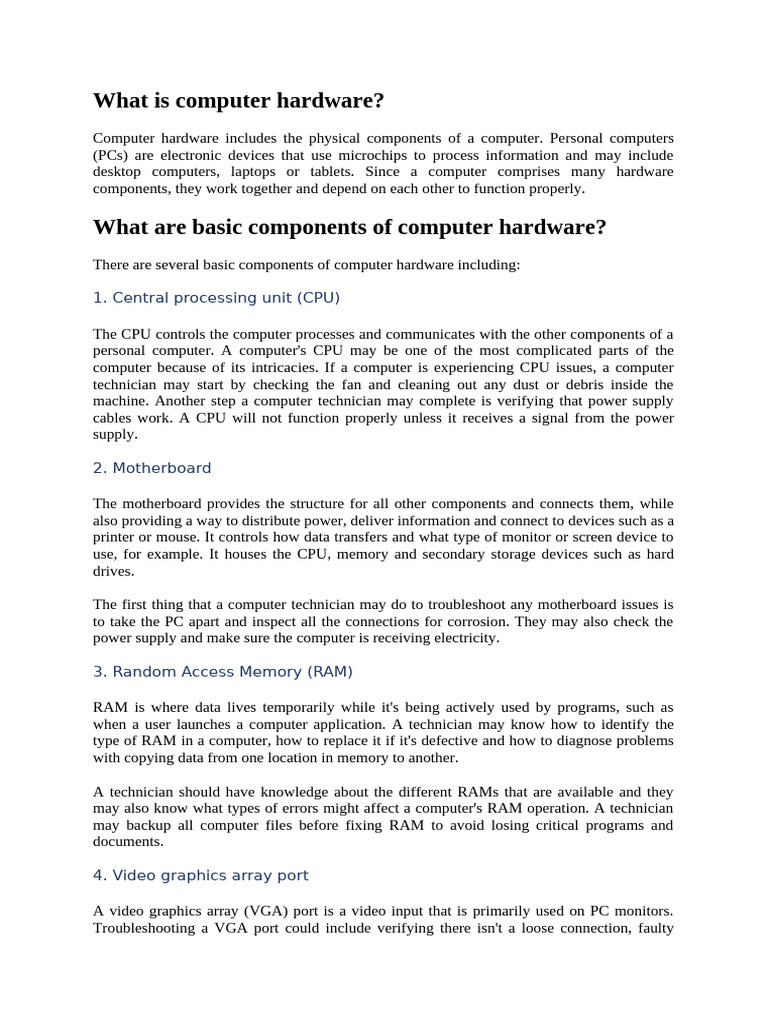 Practical - 8 (Computer Hardware) | PDF | Computer Hardware | Personal Computers