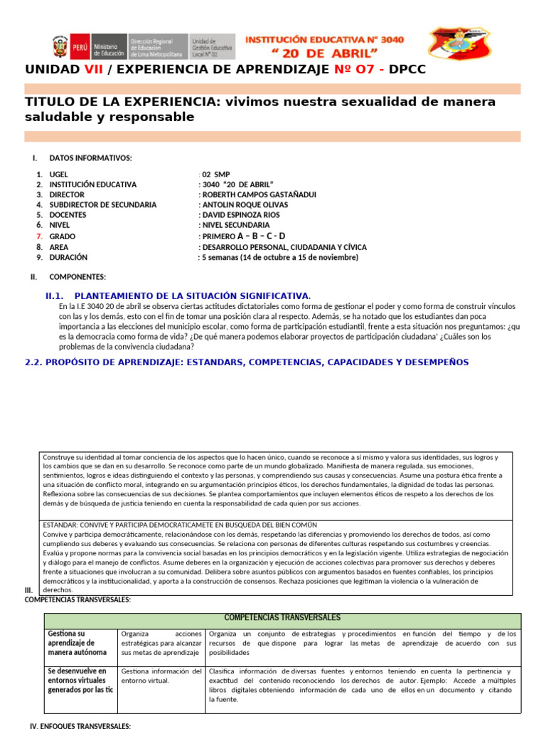 Unidad 7 DPCC 1° 2024 | PDF | Estado (política) | Aprendizaje
