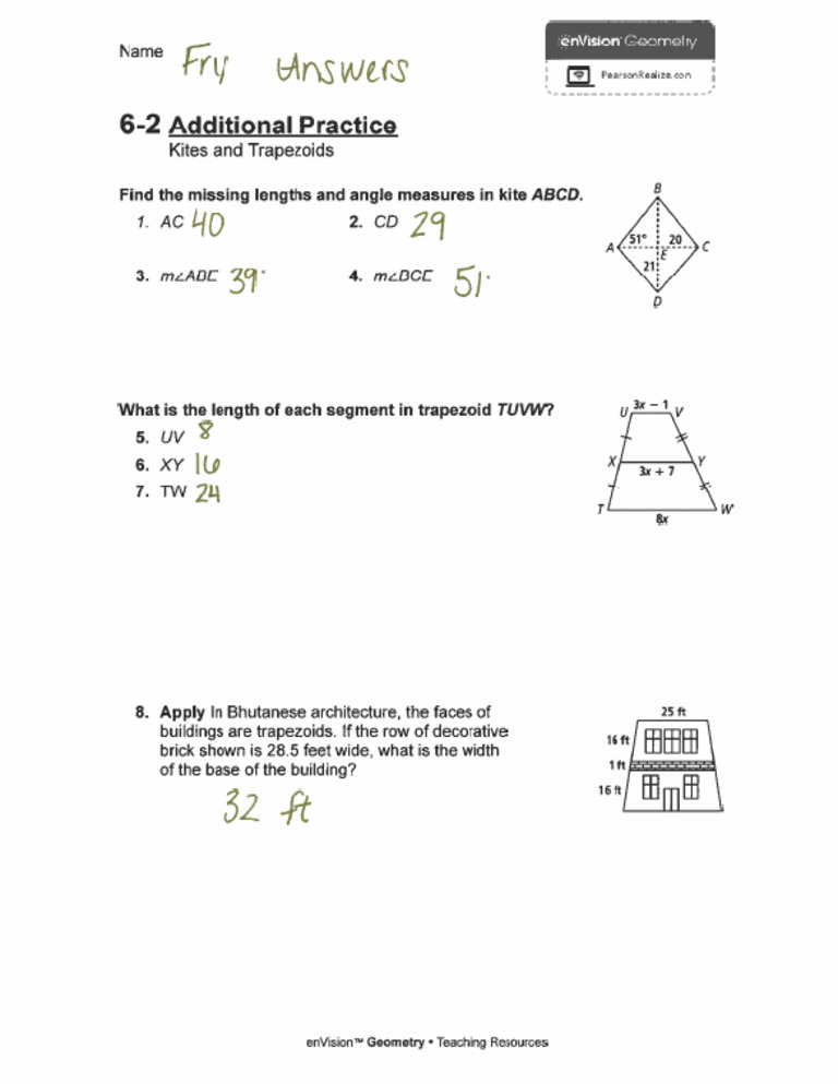 6-2 Practice ANSWERS | PDF