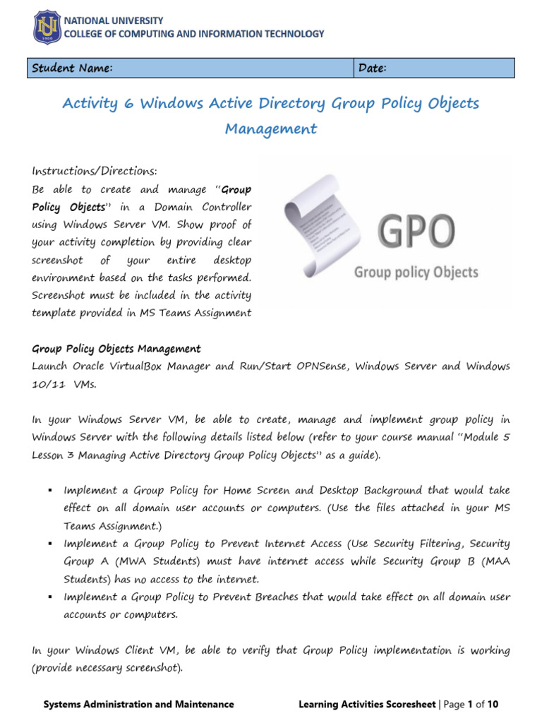 BANTEGUI_Activity6 | PDF | Group Policy | Computer Science
