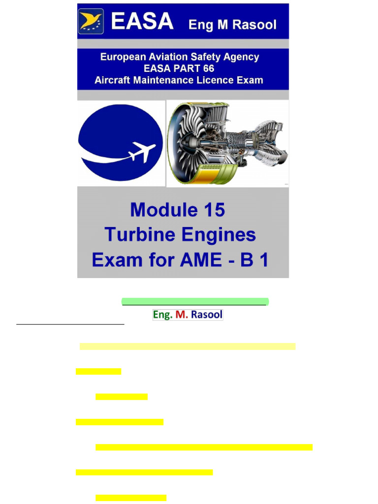 EASA Exam - Module 15 Turbine Engines | PDF | Jet Engine | Gas Turbine