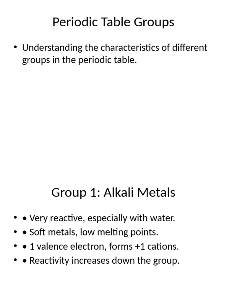 Periodic Table Groups | PDF