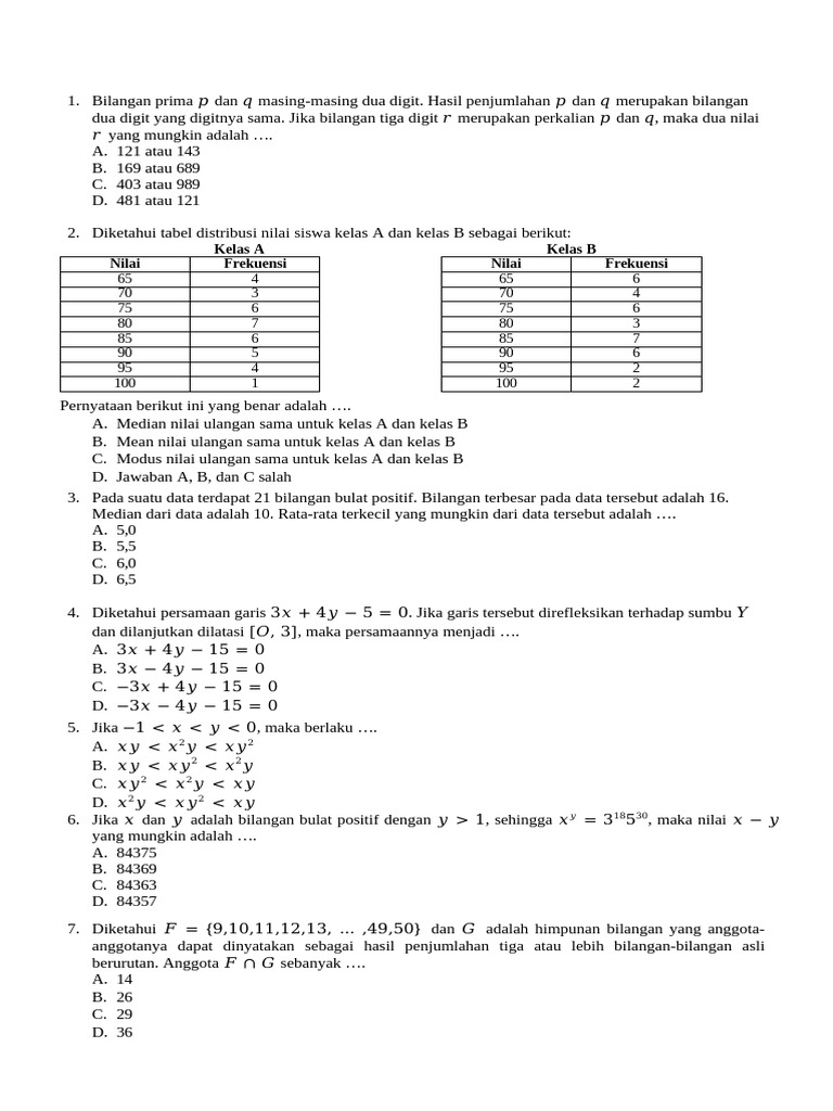Pembahasan OSK SMP Kode R1 | PDF | Metode & Bahan Ajar