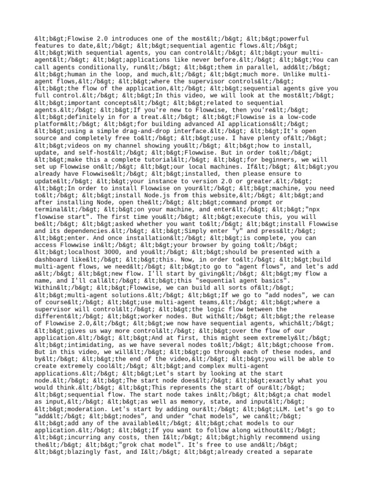 Master Sequential Agents Build Complex AI Apps With Flowise | PDF | Computing | Computer Programming