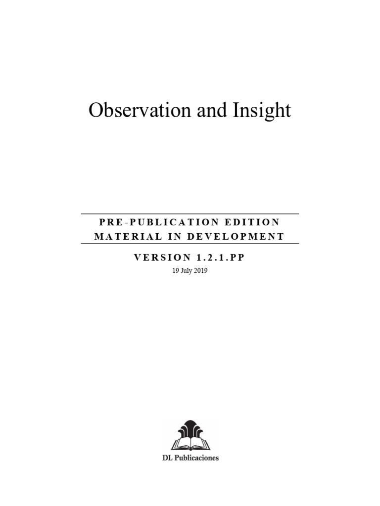 Observation and Insight | PDF | Flowers | Eye