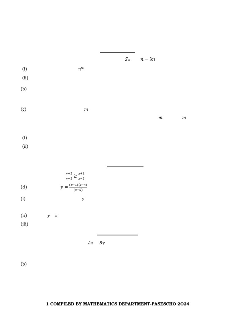 Maths Paper One Seminar Questions 224 | PDF | Line (Geometry) | Ellipse