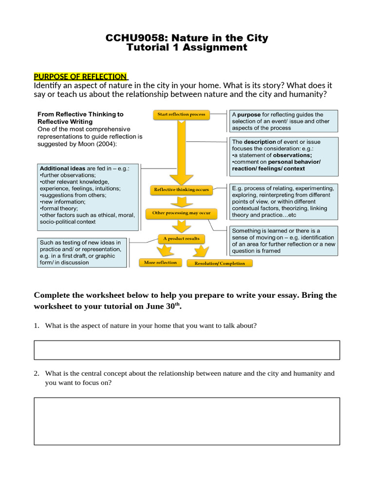 Reflective Piece Worksheet | PDF | Career & Growth