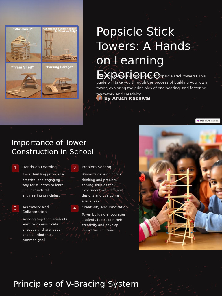 Popsicle Stick Towers A Hands On Learning Experience | PDF | Creativity ...