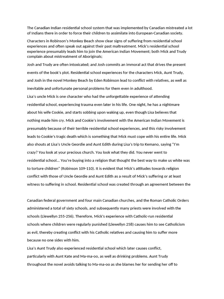 The Canadian Indian Residential School System That Was Implemented by ...