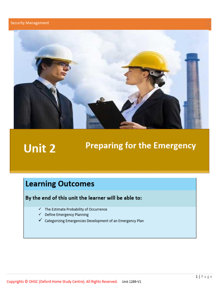 2 Security Role in Emergency Preparedness | PDF | Emergency | Emergency Management