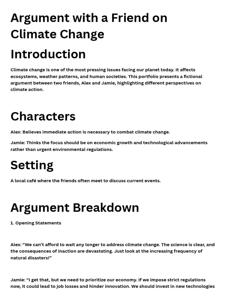 Argument With A Friend On Climate Change | PDF | Climate Change ...