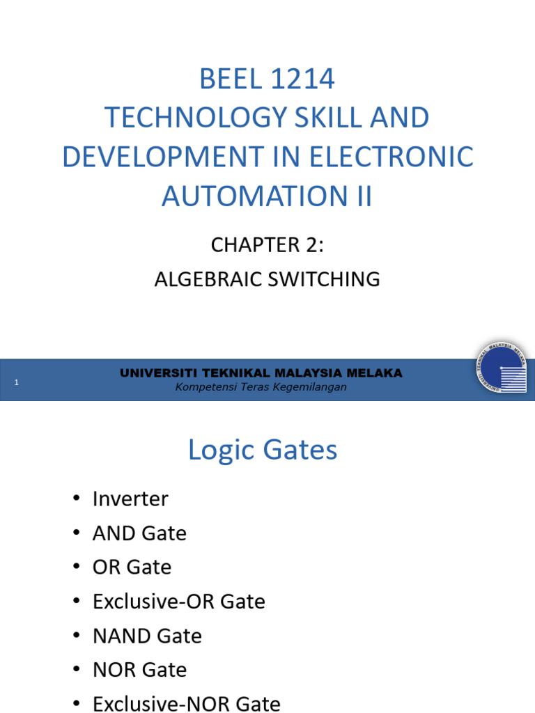 Chapter 2 - Algebraic Switching | PDF | Logic Gate | Boolean Algebra