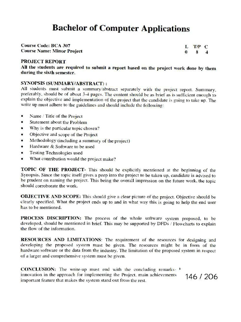 Minor Project Guidelines | PDF