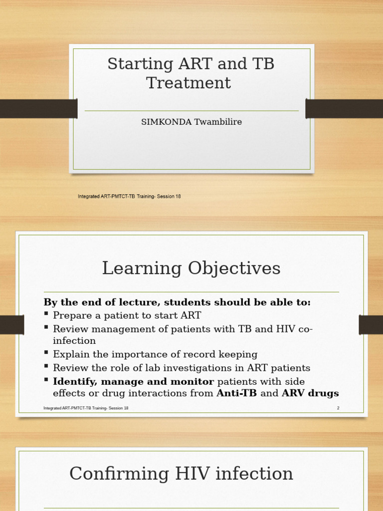 Starting ART and TB Treatment | PDF | Management Of Hiv/Aids | Tuberculosis