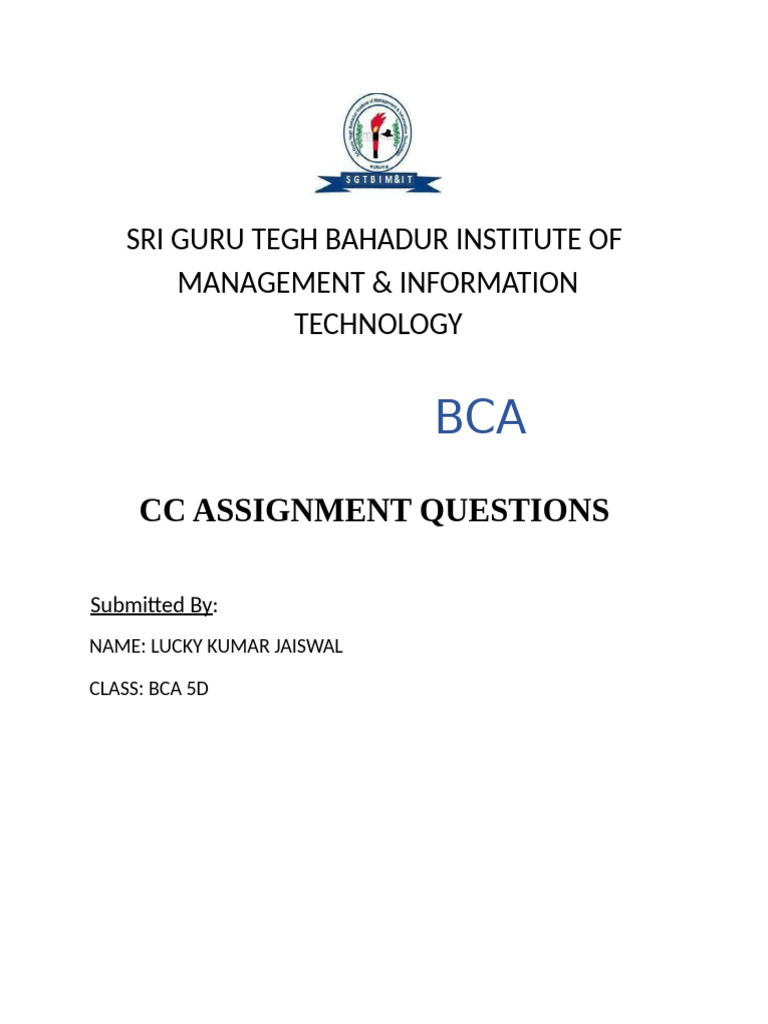 CC Assignment LUCKY | PDF | Cloud Computing | Virtualization