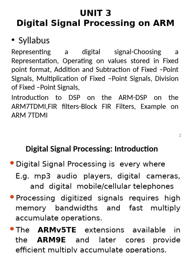 CH3_ARM_PPT_NEW | PDF | Digital Signal Processing | Sampling (Signal Processing)