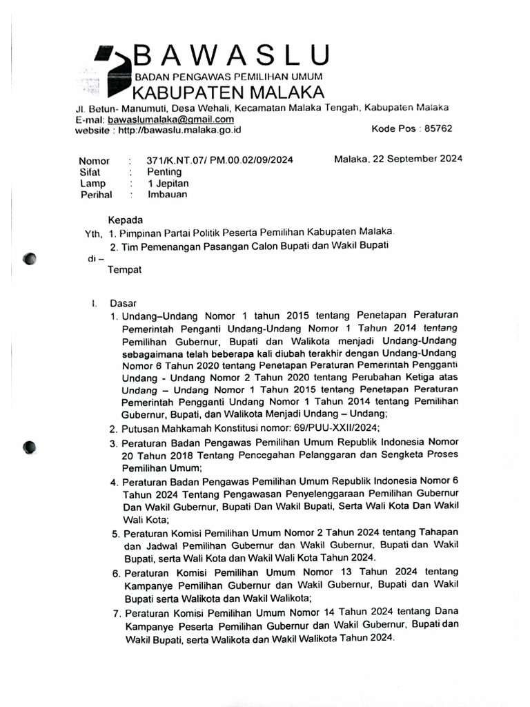 Surat Himbauan Penertiban APS | PDF