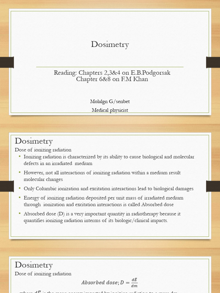 Dosimetry | PDF | Dosimetry | Absorbed Dose