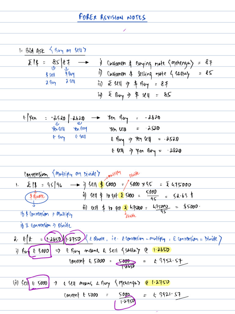 Forex Revision Notes | PDF | Money | Business