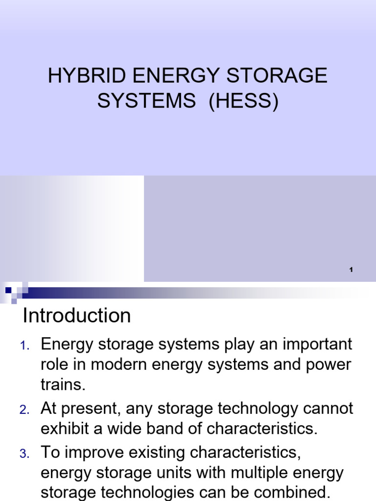 Hybrid Energy Storage Systems Overview | PDF | Energy Storage ...