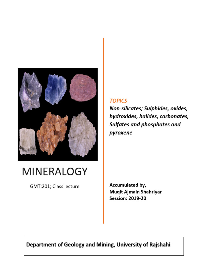 Mineralogy: Non-Silicate Minerals Lecture | PDF | Minerals | Gypsum