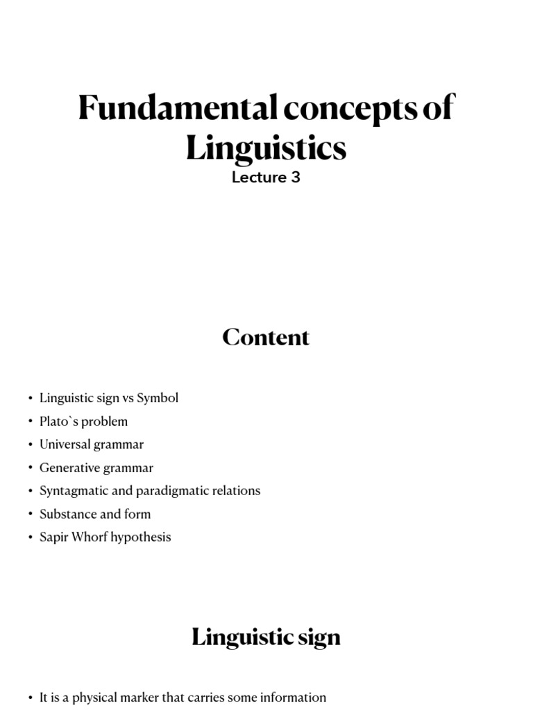 FFA 222 Lecture 3 | PDF | Linguistics | Syntax