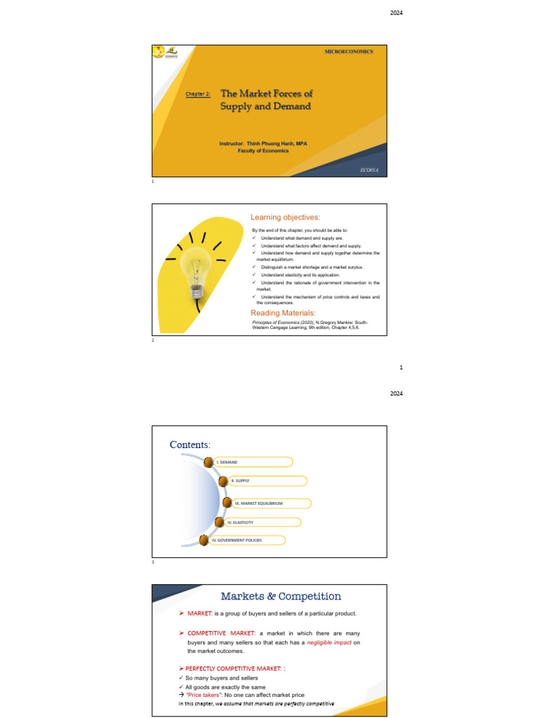 Chapter 2.1. Student Handout | PDF | Supply (Economics) | Economic ...