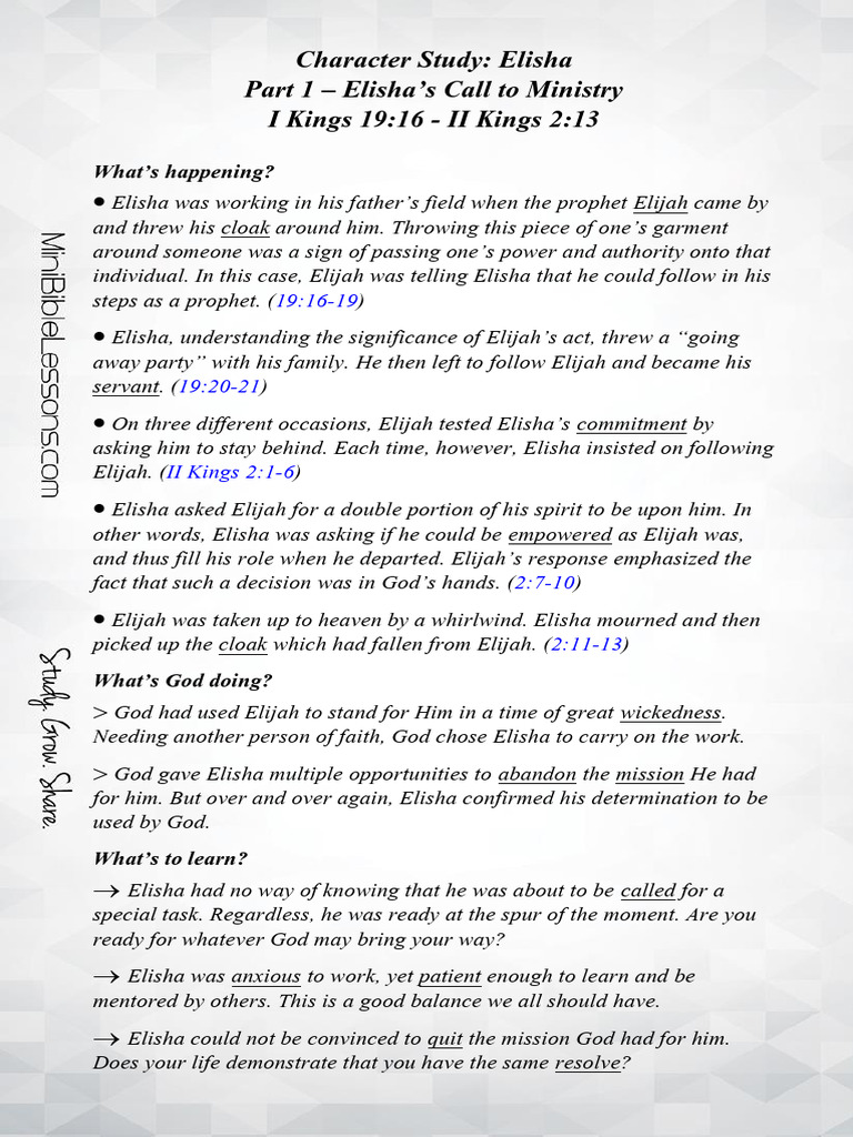 Elisha 1 | PDF
