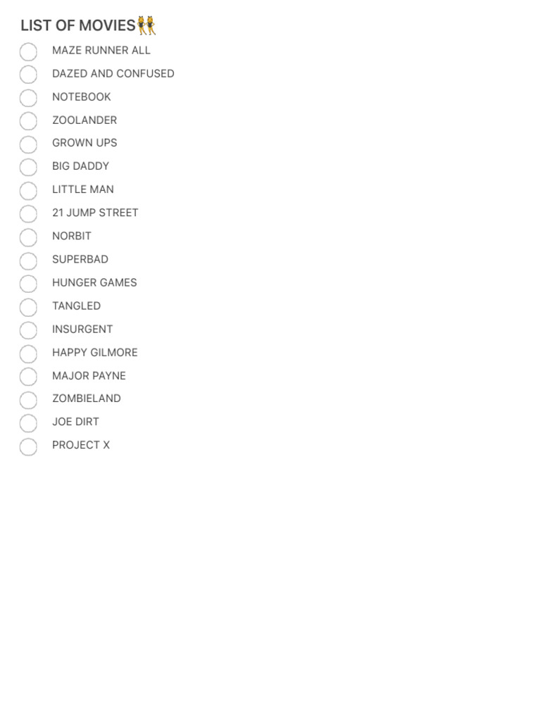 List of Movies? | PDF