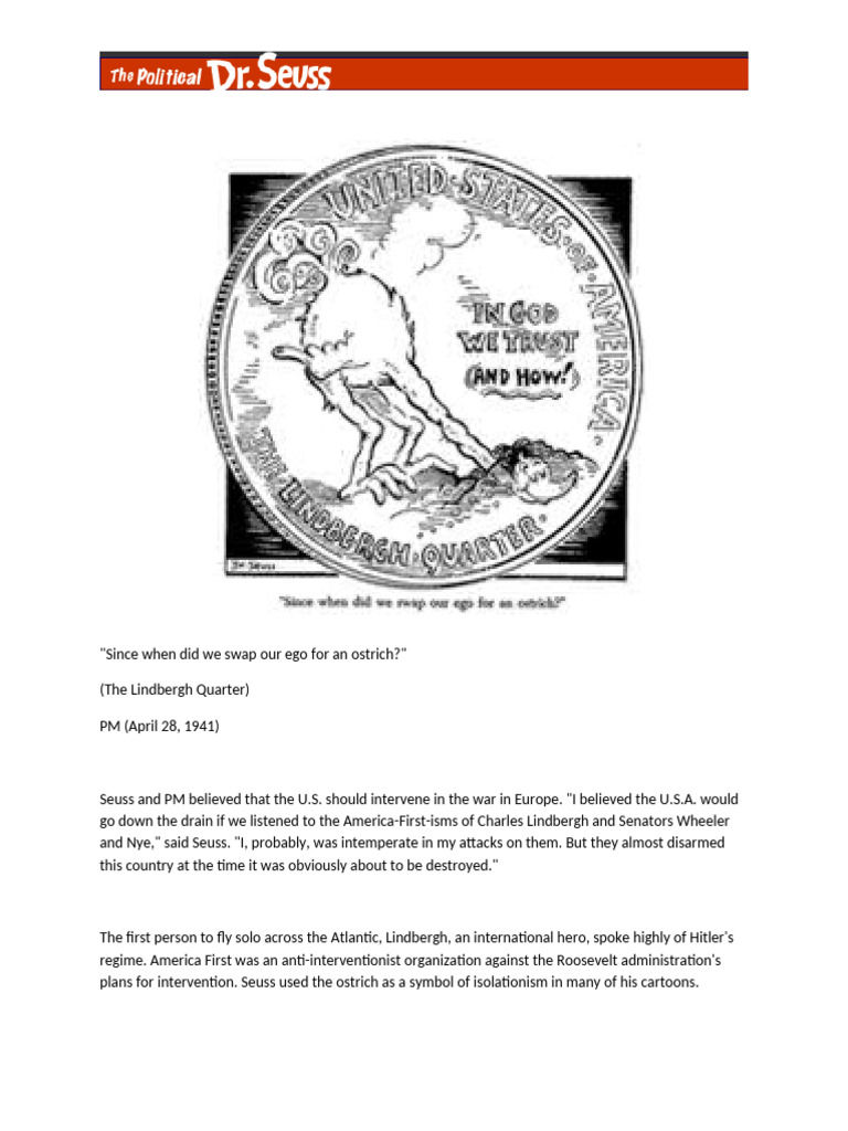 Dr. Seuss's WWII Political Cartoons | PDF