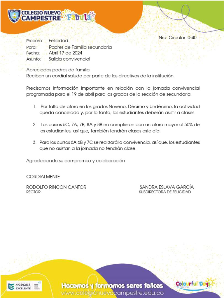 040 +Salida+Convivencial Circular | PDF