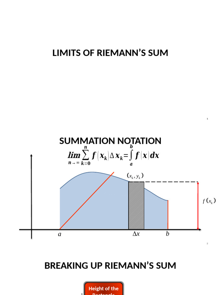 Rimman sum | PDF | Summation | Integral