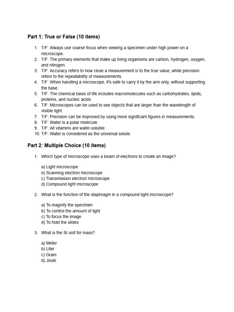 Reviewer For Preppy's Periodical Exam | PDF | Microscope | Significant ...