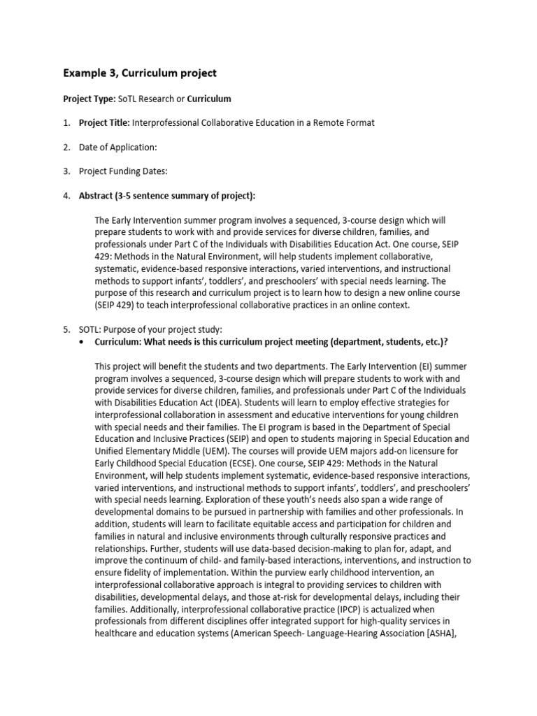 Example 3 Curriculum Project | PDF | Curriculum | Educational Technology