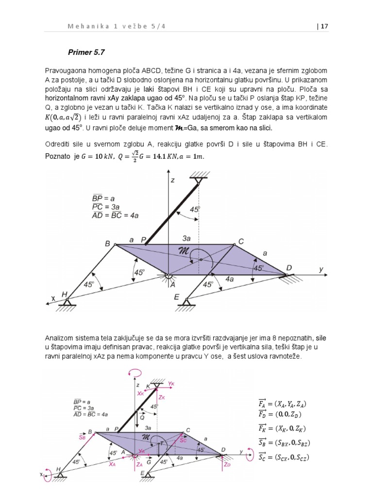 Mehanika I Vezbe-5e | PDF