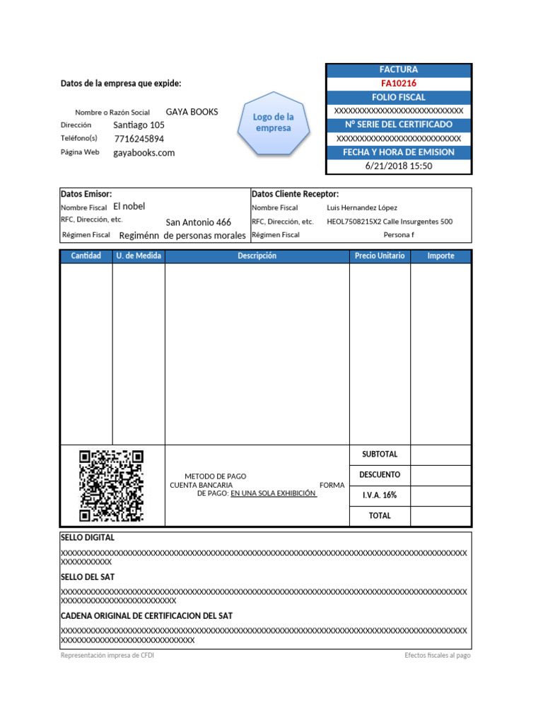 Formato de Factura | PDF | Finanzas y dinero