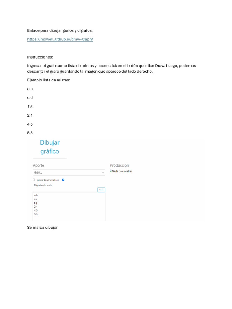 Enlace para Dibujar Grafos y Dígrafos | PDF