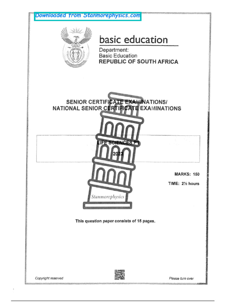 NSC Life Sciences Grade 12 May June 2023 P1 Only | PDF