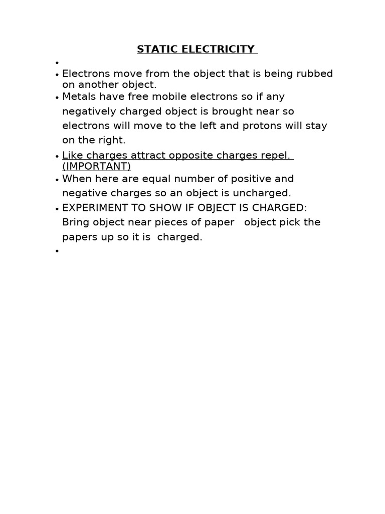 Static Electricity Notes - 2024-10-24t15!29!50.726z | PDF | Science ...