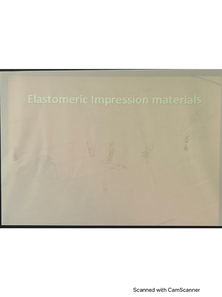 Elastomeric Impression Material | PDF