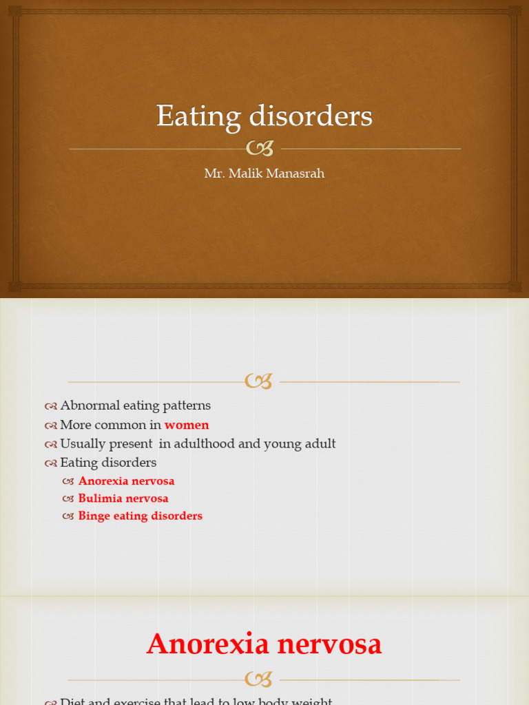 Eating disoders | PDF | Eating Disorder | Human Body Weight