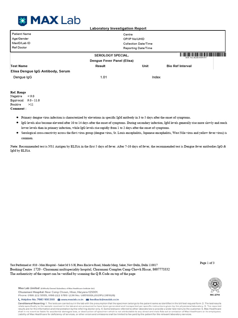 Dengue Fever Panel (ELISA) - 5356 | PDF | Serology | Elisa
