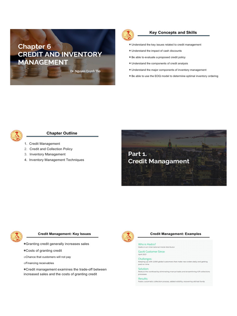 CF2 - Chapter 6 Credit and Inventory Management | PDF | Credit Card | Inventory