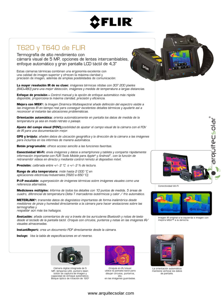 Arquitecsolar Flir T620 T640 | PDF | Cámara | Imagen