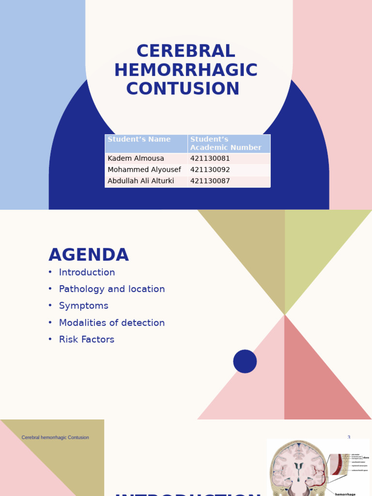 Cerebral Hemorrhagic Contusion Overview | PDF | Concussion | Medical ...